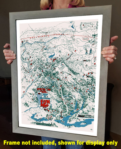Mount Shasta Pictorial Fun Map 1950 Vintage-Style Poster | Posterzilla ...