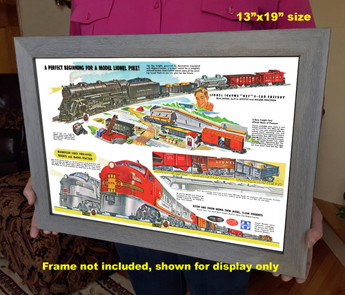 Lionel Trains 1951 Model Railroad Vintage Advertising Poster ...