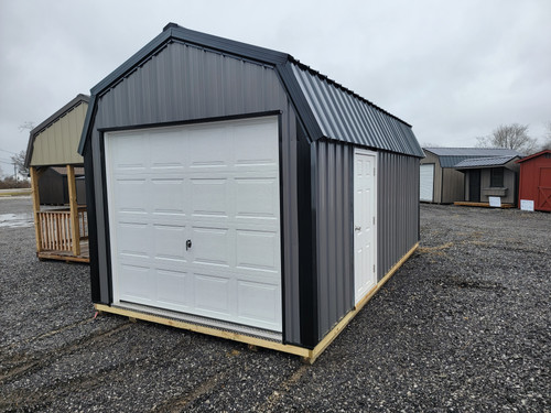 10x20 Garage with Metal Exterior 8x7 Insulated Garage Door | Structure ...