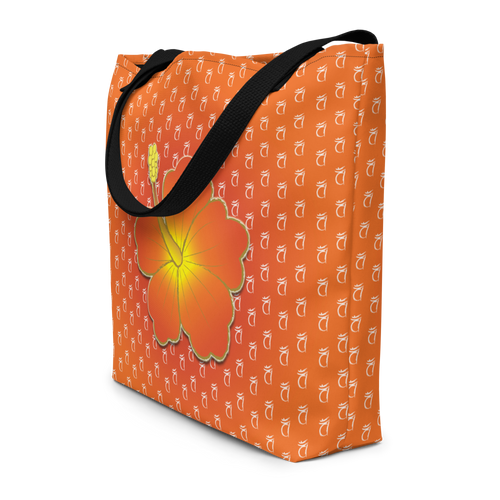 Sacral Flower Hibiscus Tote Bag with inside Pocket 16” x 20” | The Blue ...