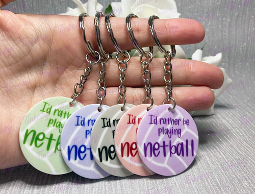 I’d rather be playing netball - acrylic keyring in your chosen colour ...