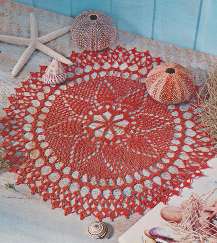 Explication Napperon Rond crochet 1 - 1,25 rouge | mode-et-laines