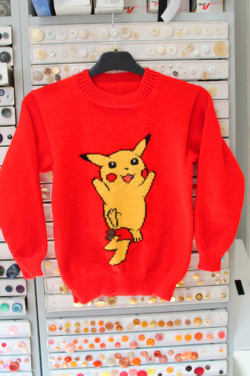Pull Jacquard Pikachu Pokemon Enfant