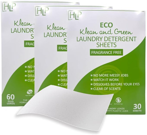 Laundry Detergent Sheets - 3 Pack (90 Sheets - 180 Loads) | HLP Supplements