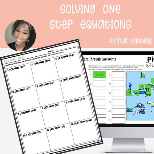 Solving One Step Equations Picture Scramble | TEKS A.5A | Beyond the Math