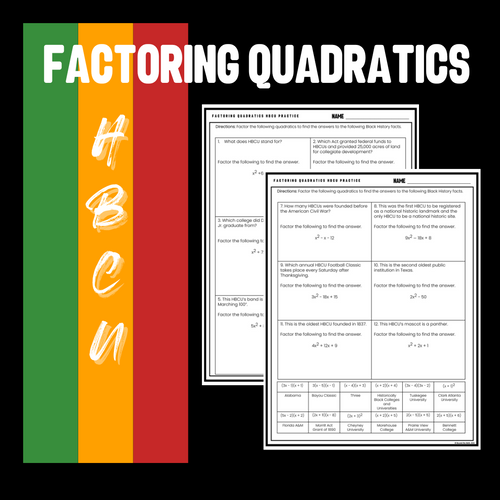 Factoring Quadratics HBCU (Black History) Practice | Beyond the Math