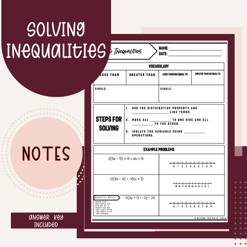 Solving Inequalities Guided Notes | Beyond the Math