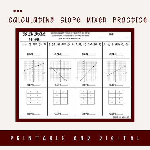Calculating Slope Mixed Practice |Printable and Digital | Beyond the Math