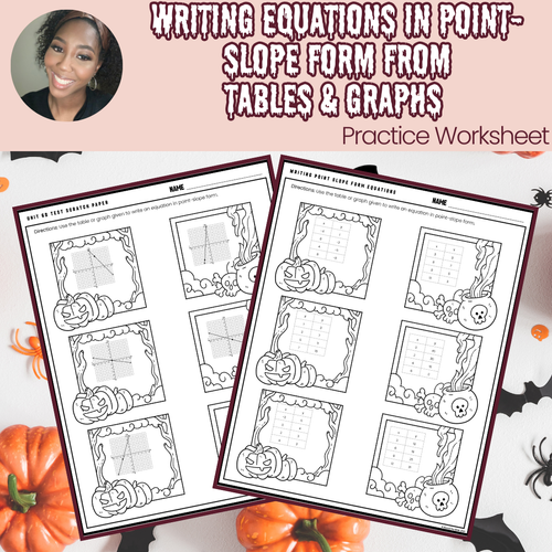 Writing Equations in Point-Slope Form | Tables & Graphs | Halloween ...