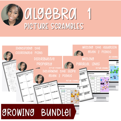 Algebra 1 Picture Scramble GROWING BUNDLE | Beyond the Math