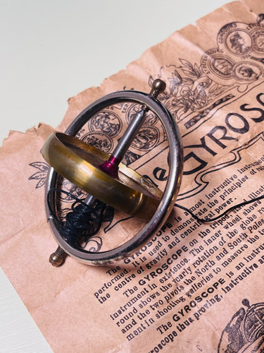 Early 20thC brass gyroscope inc original instructions - #8504 | gb-revivals