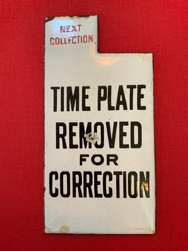 Early 20thC Royal Mail Pillar Box collection Plate - ‘Removed for ...