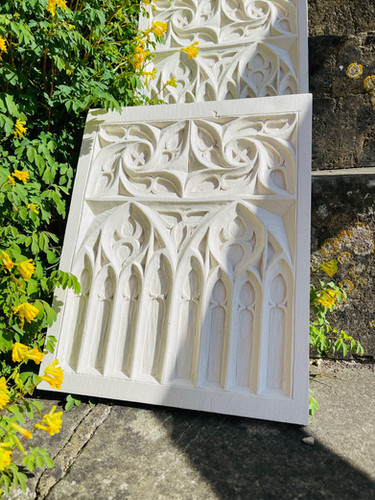 ‘Westminster’ Gothic design bass relief plaque - Portland | gb-revivals