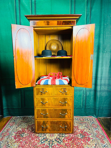 Early 20thC Inlaid Flamed Mahogany Dressing Robe - #8585 | gb-revivals