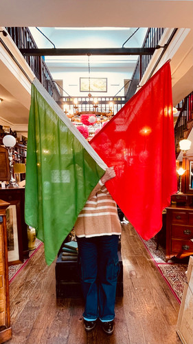 Red and Green vintage railway signal flags - #8980 | gb-revivals