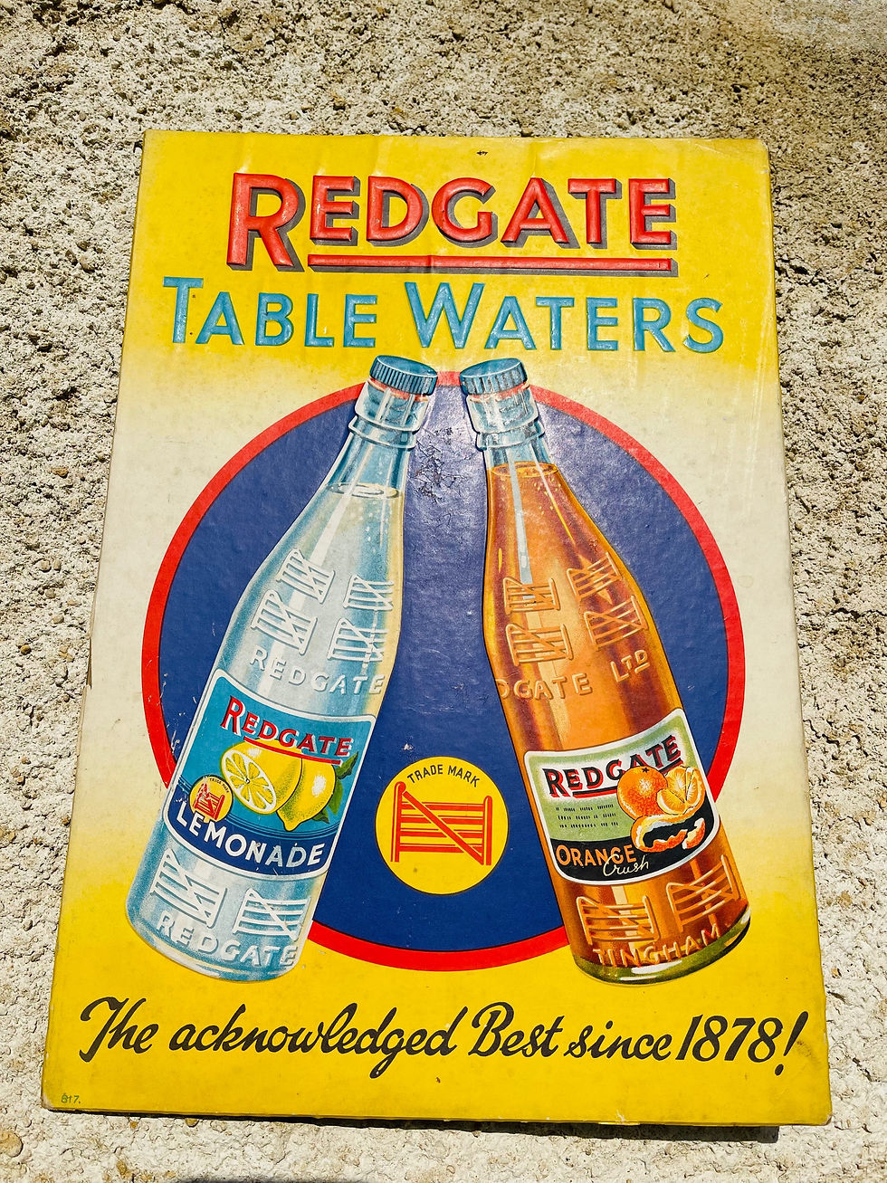 Redgate Table Waters Full Colour Cardboard Point Of Sale Showcard Gb