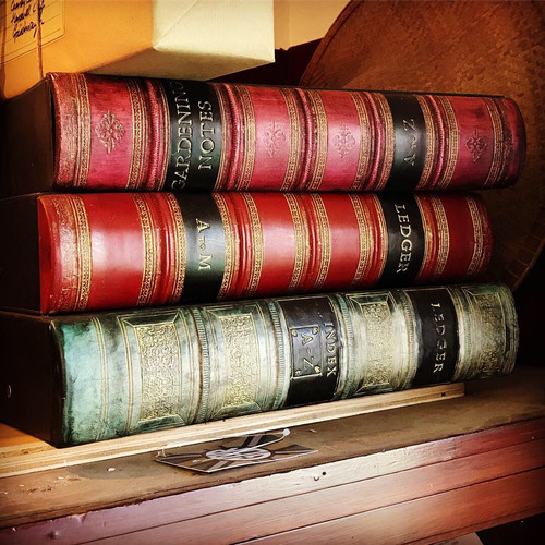 Faux antique leather foolscap ledger box | gb-revivals