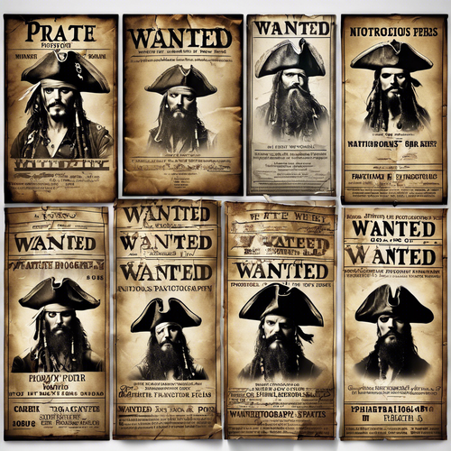 Pirate Wanted Poster Set | Pirates Of Bones