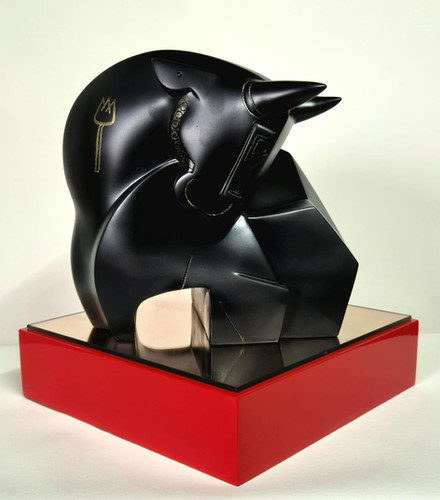 Bull (Black) | Anguish to Ecstasy series | Dinkar Jadhav | 14x13x12 ...