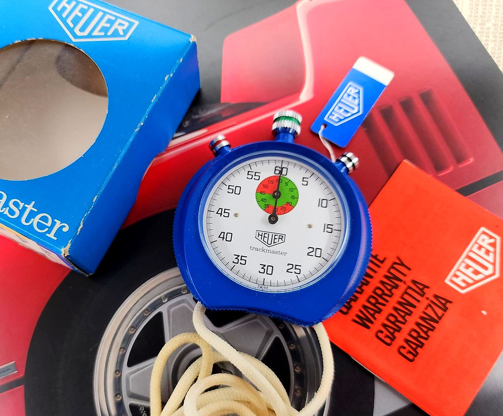 Near NOS 1970s Heuer Trackmaster Ref. 8047 Stopwatch, w/Box & Paperwork ...