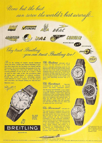 1957 Breitling Watch Advert for Navitimer, Chronmat, & Unitimer | DC ...