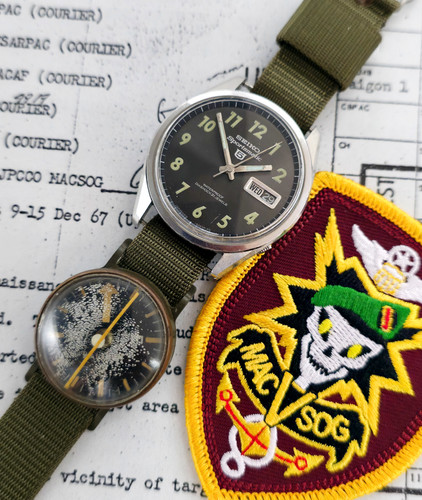 MACV-SOG 1967 Seiko 6619-8060 Automatic, w/Waltham Military Compass ...