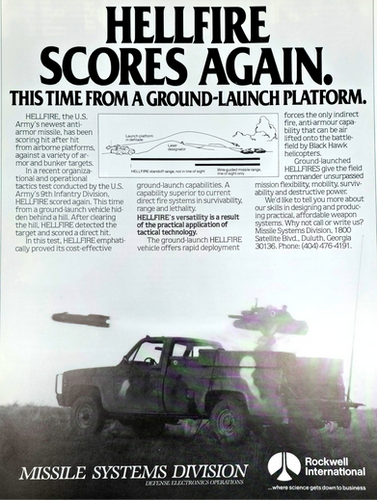 Cold War 1983 Rockwell "Hellfire Scores Again" AGM-14 ATGM Advert | DC ...