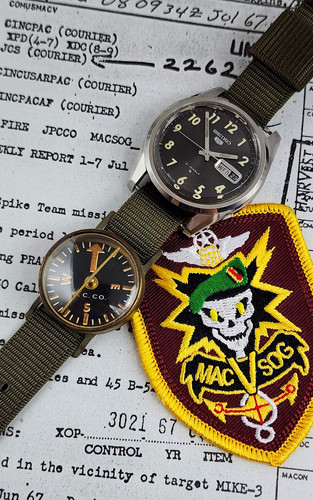 MACV-SOG 1968 Seiko 6119-8100 Automatic Sport Diver, w/Waltham Military ...