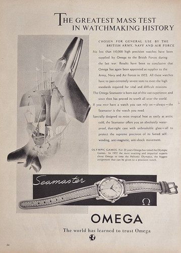 1952 Omega Seamaster British Air Force Advert | DC Vintage Watches
