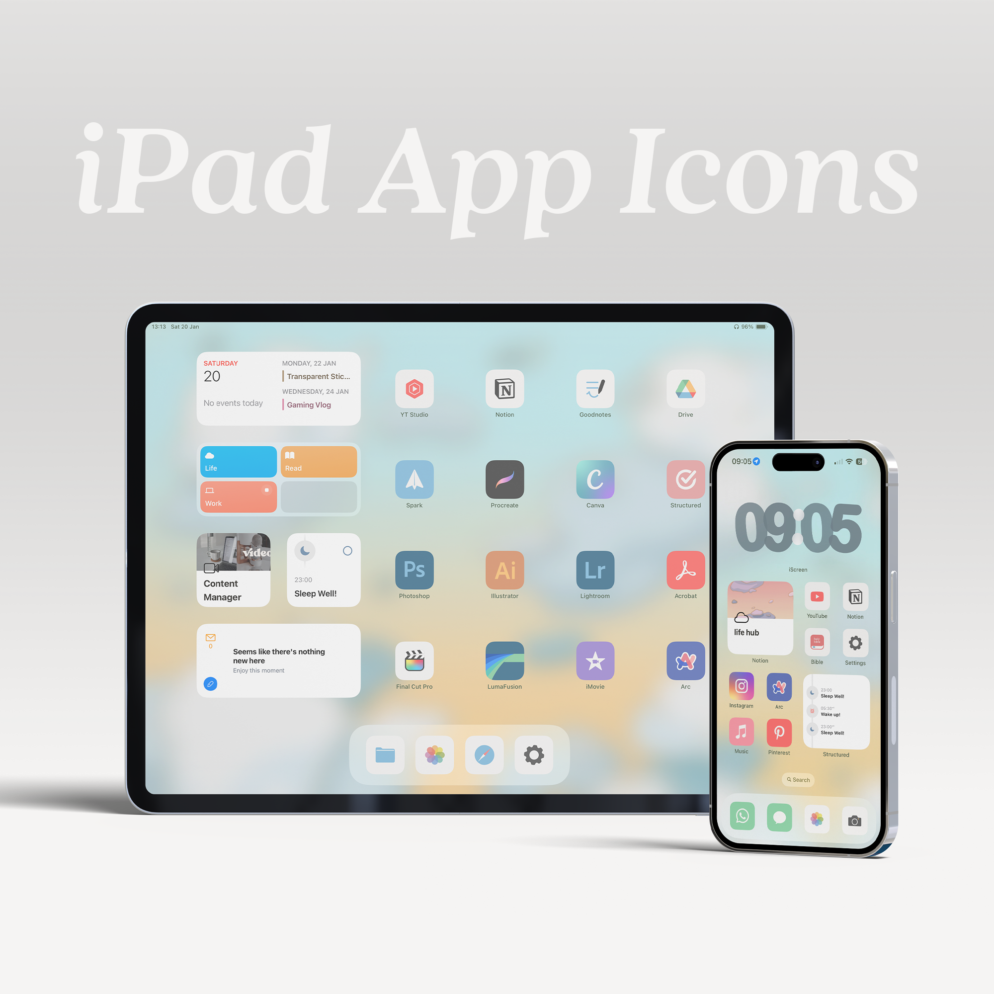 Minimal iPad App Icons