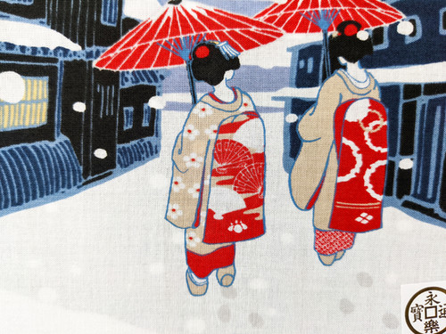 Winter Gion tenugui | Zusetsu