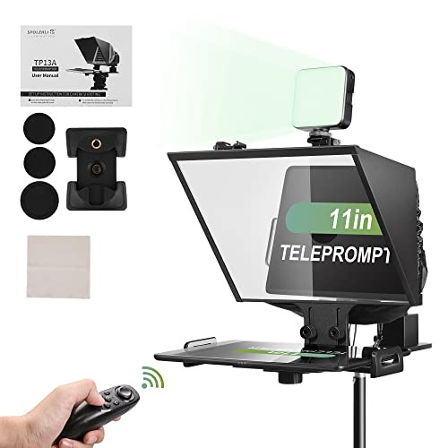 11-inch Teleprompter All-aluminum Construction adjustable with RGB Led ...