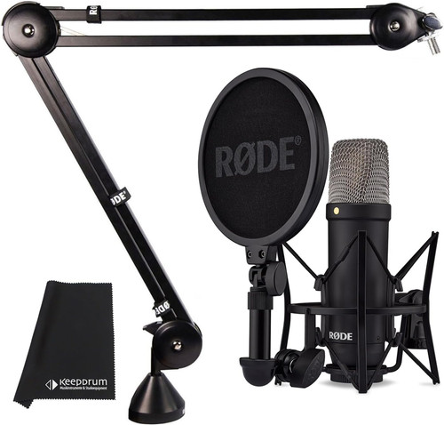 RØDE Rode NT1 Signature Black Studio Microphone + PSA-1 Articulated Arm ...