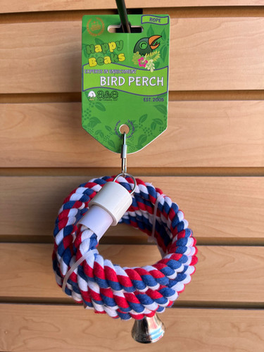 A&E- Small Cotton Rope Boing w/Bell | Birdie Bird Aviary
