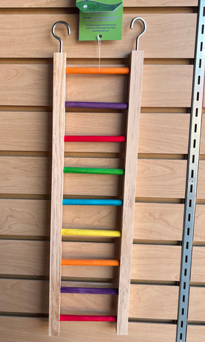 A&E- Multicolored Wooden Hanging Ladder | Birdie Bird Aviary