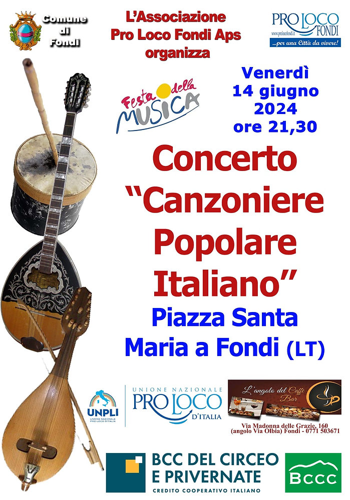 Il "Canzoniere Popolare Italiano" in concerto per la festa della musica
