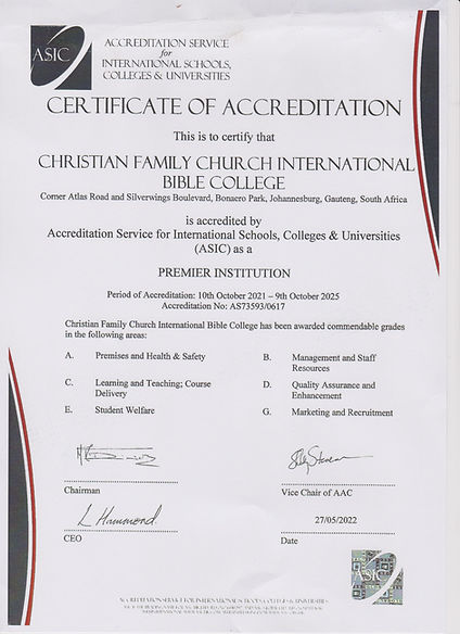 Accreditation ASIC | CFCI Mauritius