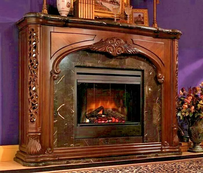AICO by Michael Amini Excelsior decorative fireplace | Snooty Fox Consignme