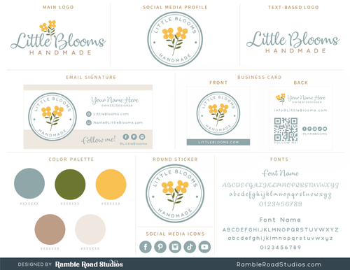 Exclusive Yellow Flower Ready-Made Branding Kit: Your Complete Branding ...