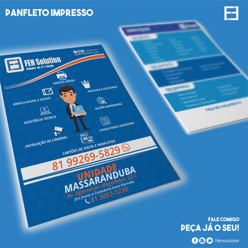 Panfleto - 10x14 cm - Frente e Verso | FEH Solution