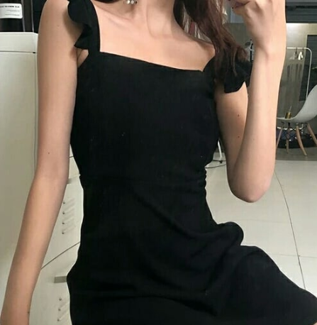 Plain Lotus Sleeve Dress | Mysite