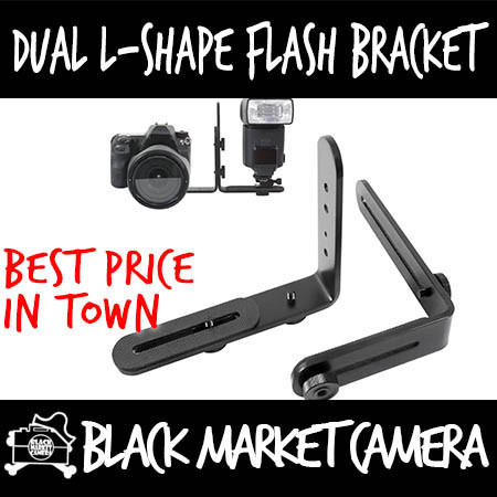 Dual L-Shape Camera Flash Speedlight Bracket Holder with 1/4inch Screw ...