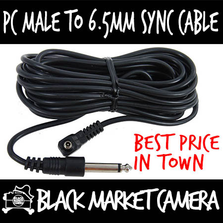 Flash Sync Cable For Studio Strobe Lighting PC Male to 6.5mm Jack - 5m ...