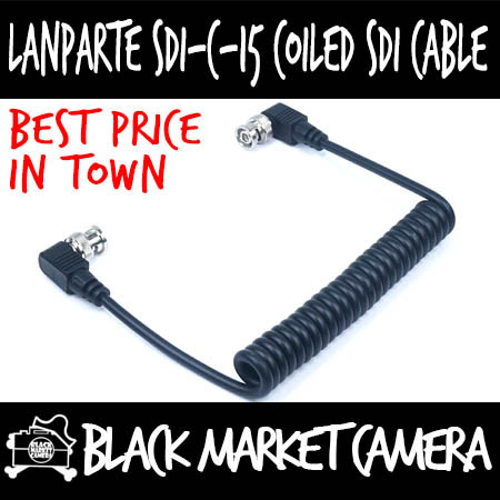 LanParte SDI-C-15 Coiled SDI Cable with Right Angle Connectors 40cm ...