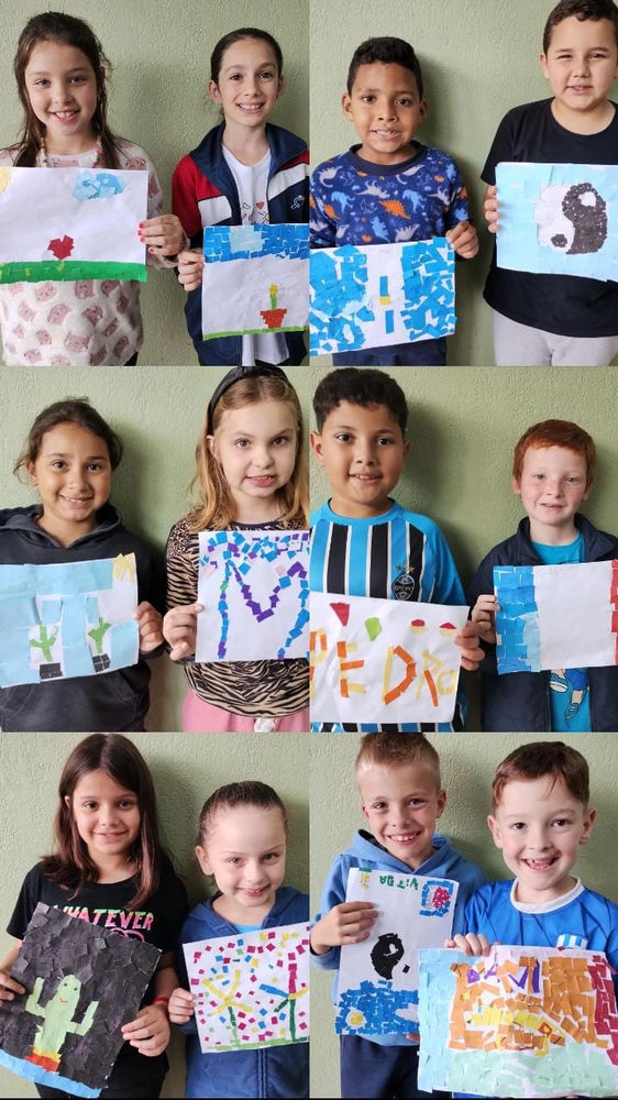 Atividade de desenho livre utilizado colagem de papel picado ...