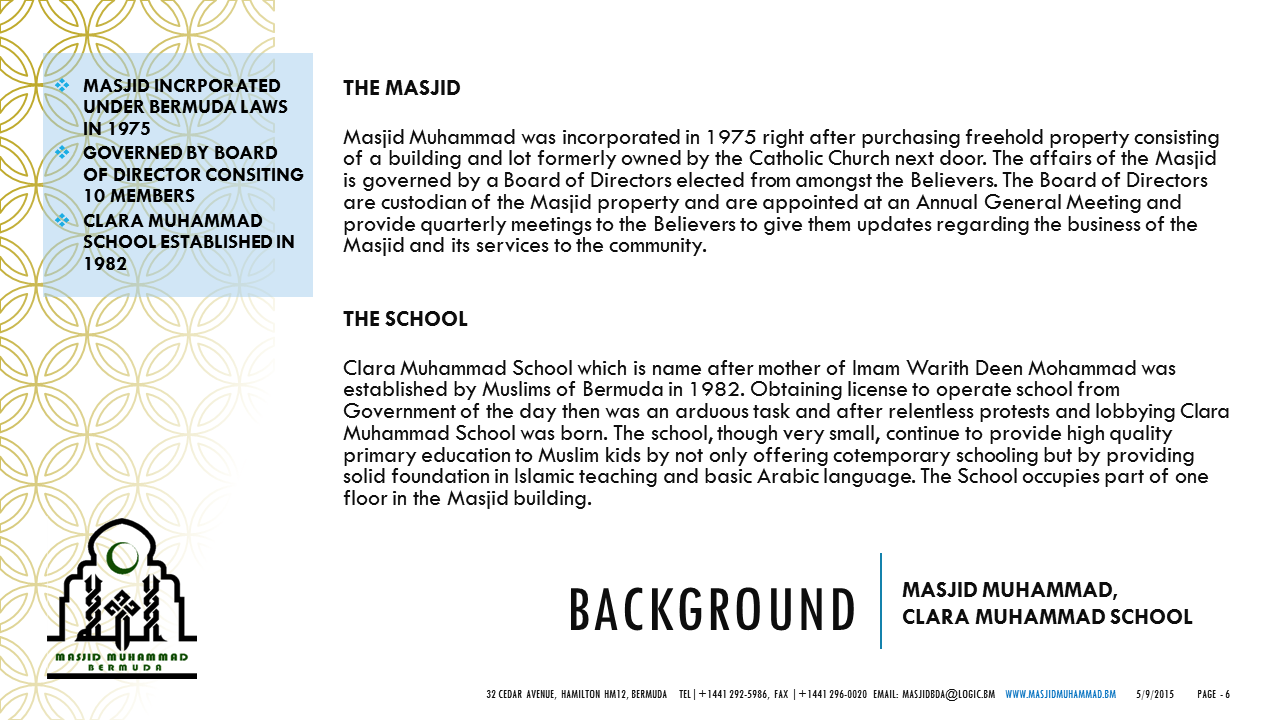 Masjid Muhammad, Hamilton, Bermuda