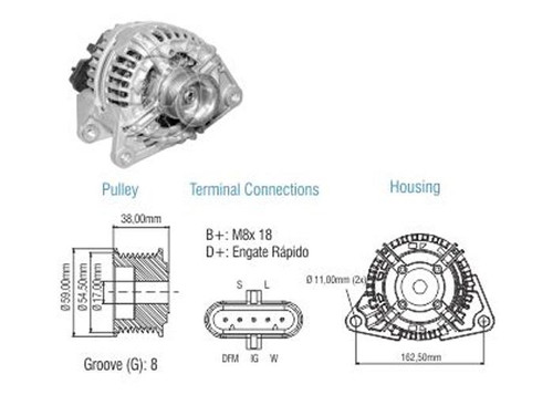 ALTERNADOR IVECO EUROCARGO NCB1 24V 80A | DB Truck