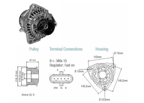 ALTERNADOR IVECO/VW NCB1 24V 80A | DB Truck