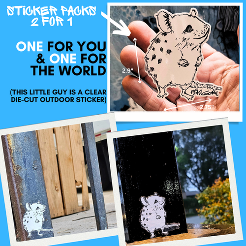 "Dalmation Mouse" 2 for 1 Outdoor Clear Die Cut Sticker pack | Reid ...