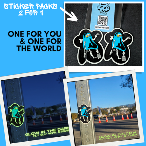 FLY GUY VINYL STICKER GLOWS | Reid Gore Art